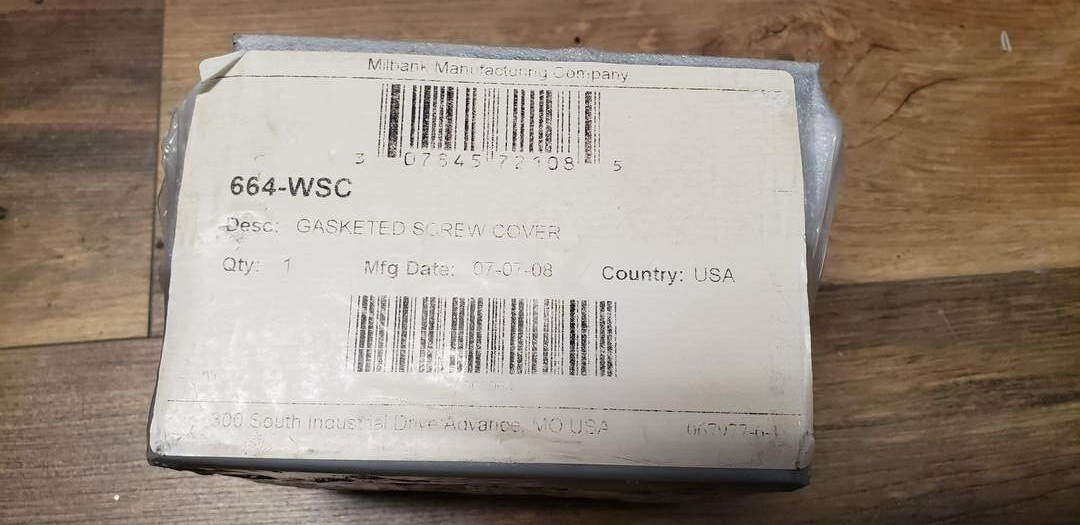 MILBANK 664-WSC ENCLOSURE 6X6X4 BOX WITH GASKETED SCREW COVER ! NEW! | eBay