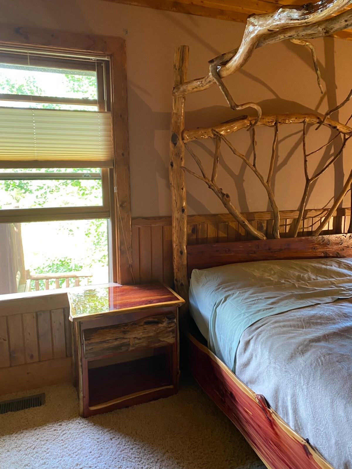 Rustic Cedar Log Canopy Bed –Full Size Frame with 2" Thick Headboard ...