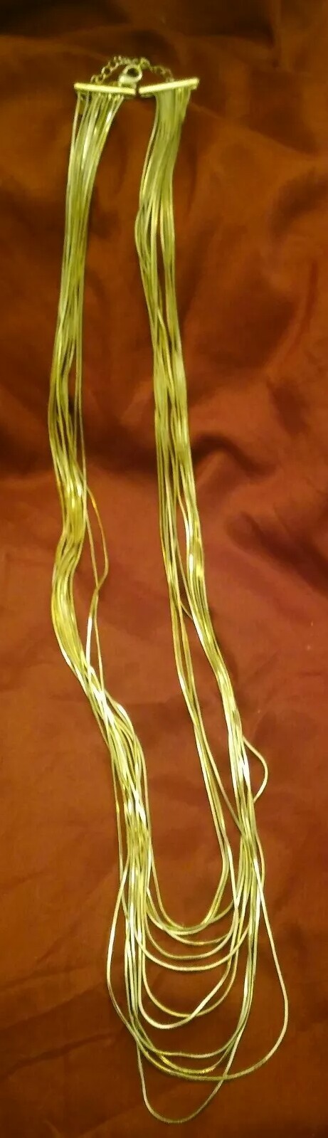 Fabulous Long Multi Strands (12) Chain Necklace Signe… - Gem