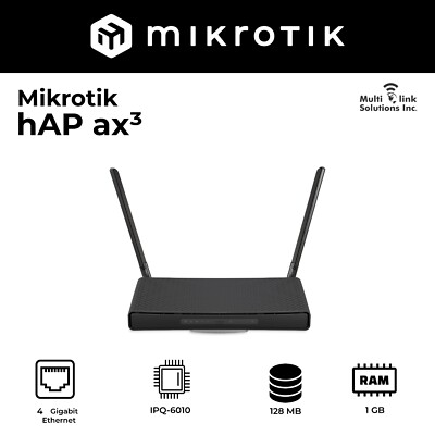 MikroTik hAP ax3 US version (C53UiG+5HPaxD2HPaxD-US) home access point ...