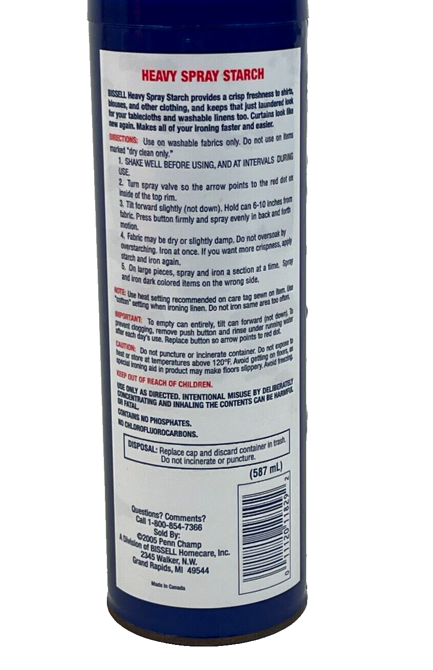 Bissell NOS Spray Starch, HEAVY 20oz - Crisp Look Of Distinction VTG | eBay