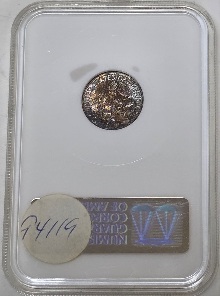 1949-S Roosevelt Silver Dime NGC MS67 Monster Rainbow Toning Old Fatty ...