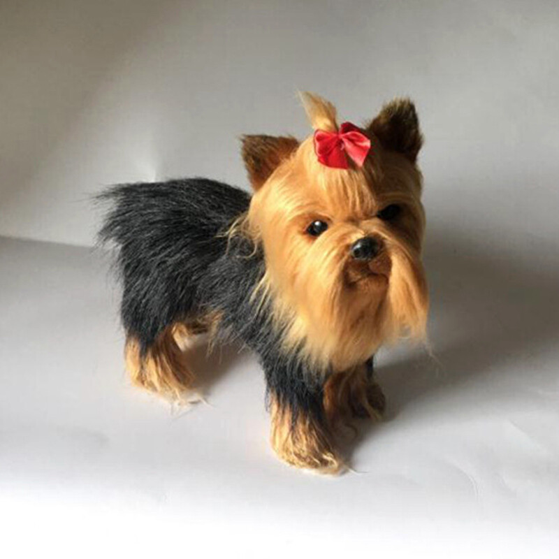 Realistic Simulation Yorkie Dog Toy Push Doll Lifelike Companion Puppy ...