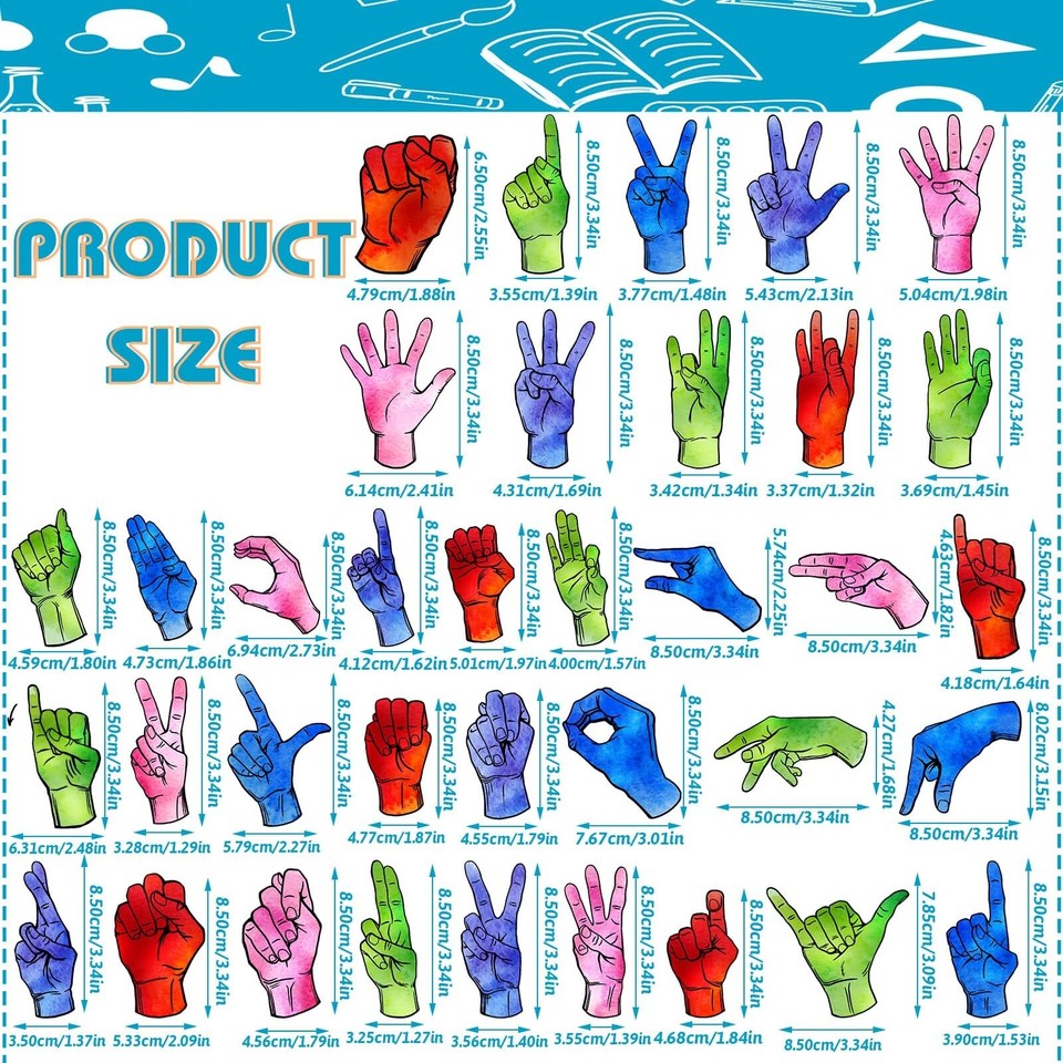 Kanayu 36 Pcs ASL Magnets ASL Classroom Alphabet Magnets American Sign ...