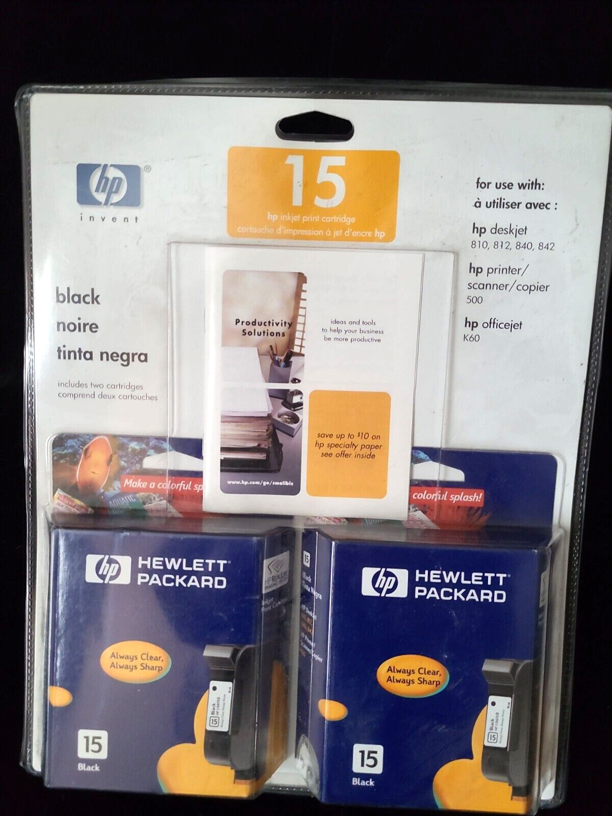 Sealed Hp Invent 15 Black Ink Hewlett Packard Cartridges Pack of 2 ...