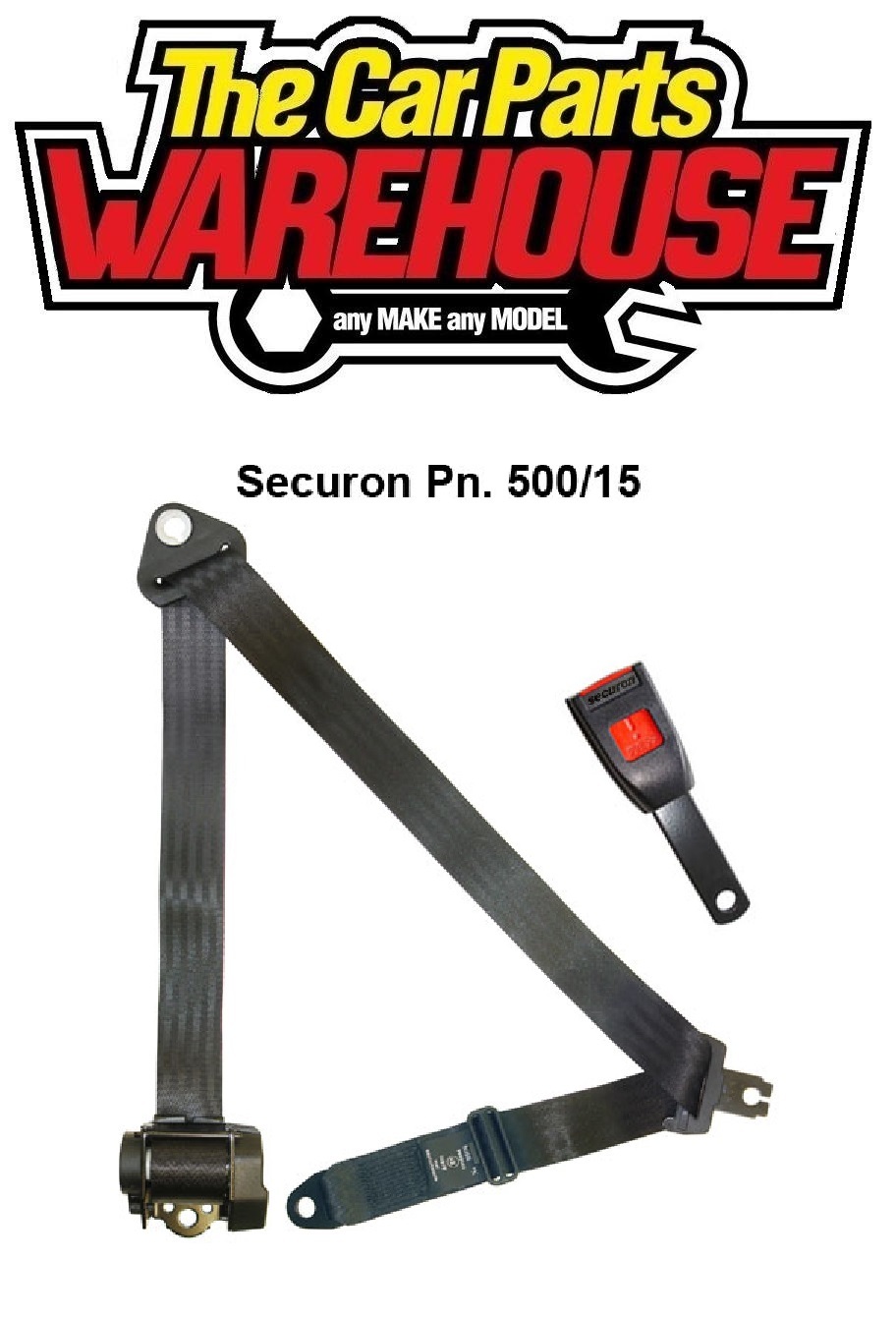 TWO FRONT Securon Seat Belt 500/15 Lap & Diagonal Belt (Pair of belts ...