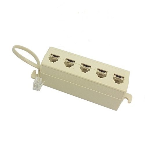 5-WAY PHONE TELEPHONE LINE JACK PLUG OUTLET SOCKET SPLITTER ADAPTER USA ...