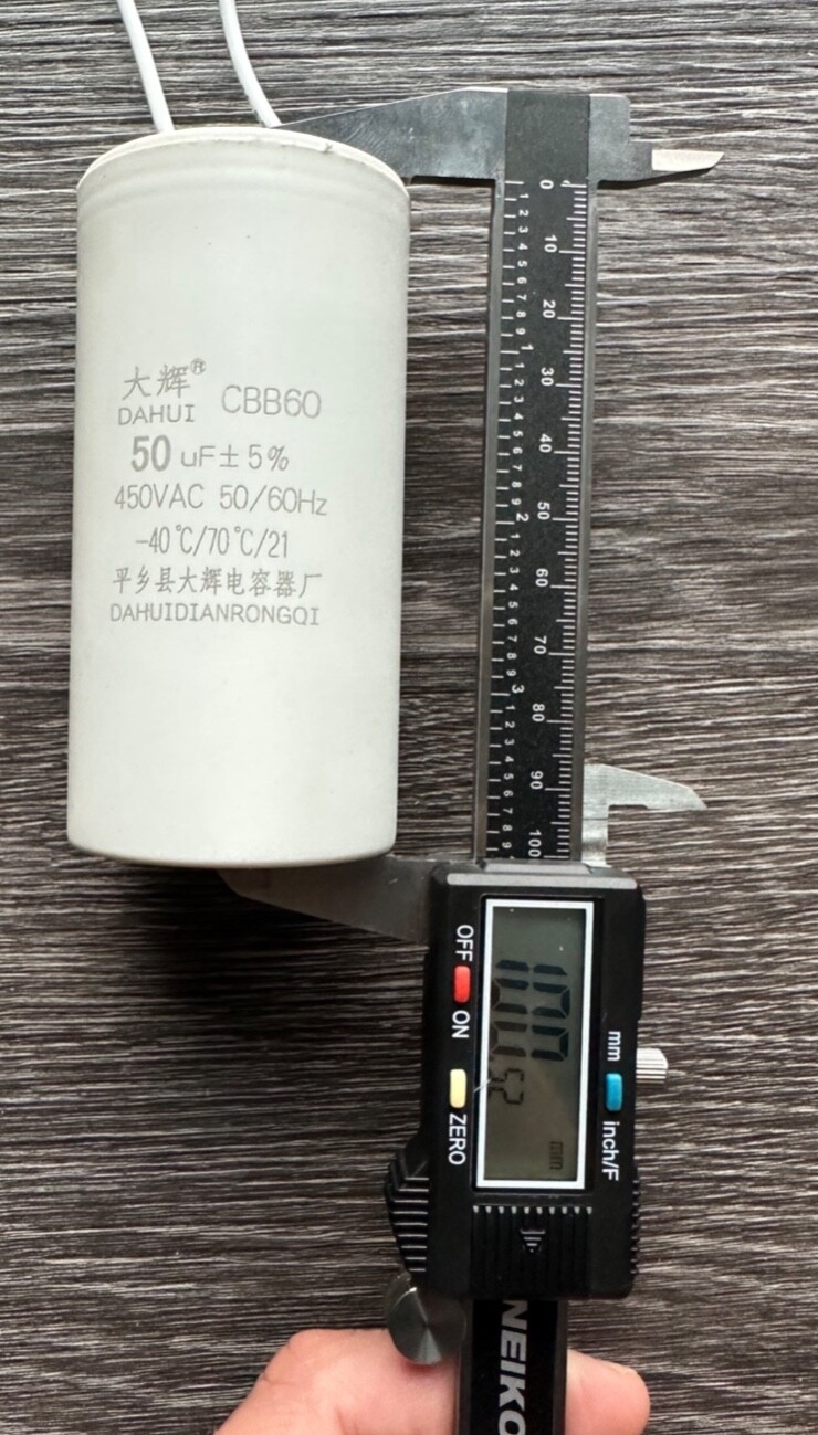 50UF 450VAC Wire Motor Run Capacitor 450V AC CBB60 50 UF Round White 50 ...