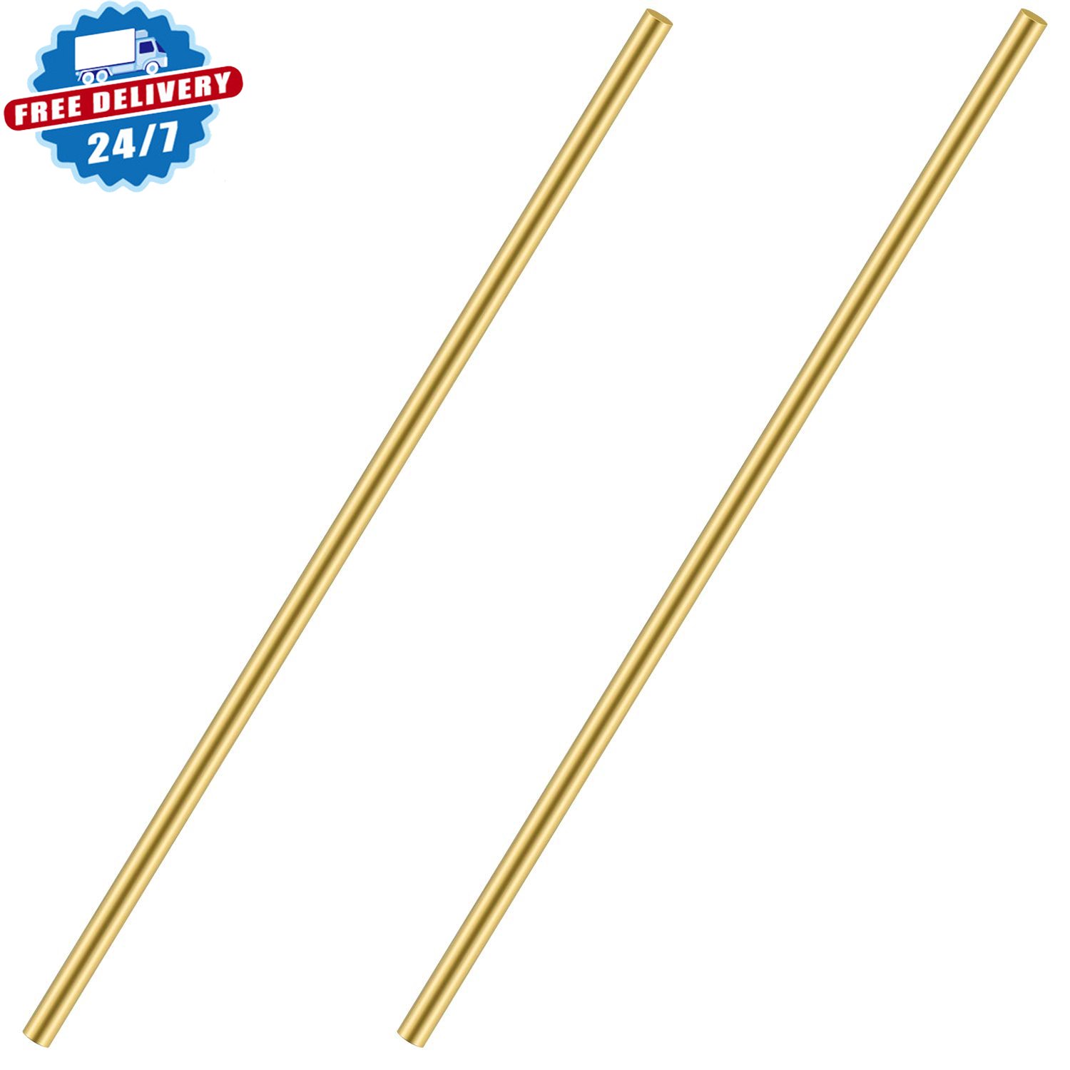 3/8 Inch Brass round Rod, 2PCS Brass round Rods Lathe Bar Stock, 3/8 ...