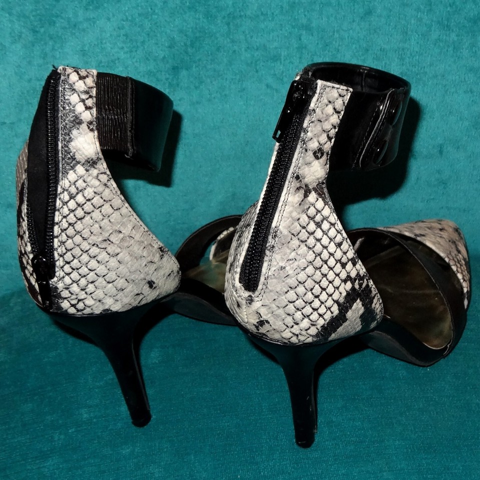 NEW Charlotte Russe sz10 Python Black Faux Snake Reptile Skin Pointed ...