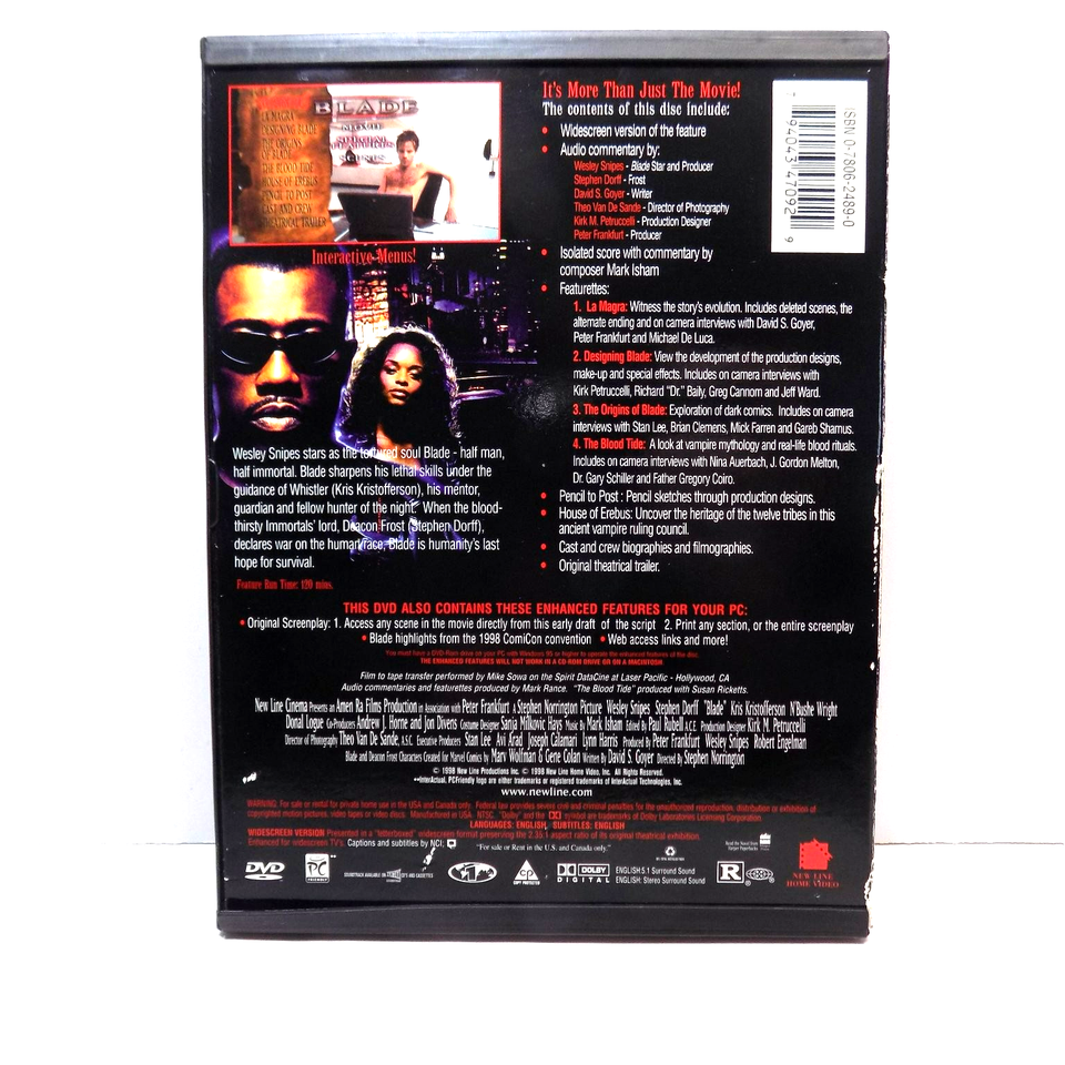 Blade DVD 1998 New Line Platinum Series Wesley Snipes Stephen Dorff ...