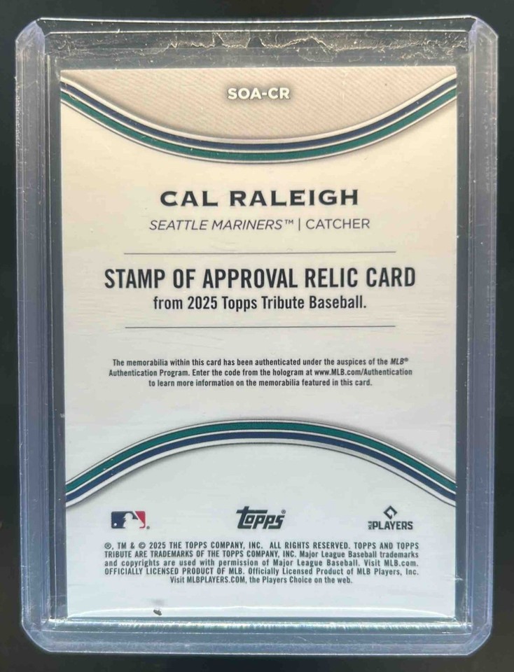 2025 Topps Tribute Cal Raleigh Stamp of Approval Gold #8/75 Mariners | eBay