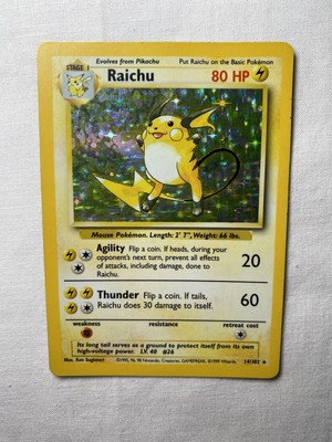 Pokémon TCG Raichu Base Set 14/102 Unlimited Holo Rare | eBay