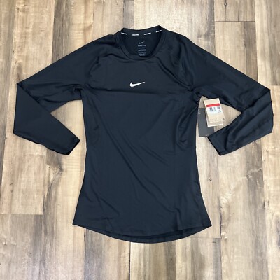 Nike Pro Dri Fit “Tight Fit” Long Sleeve Training Shirt Black FB7919 ...