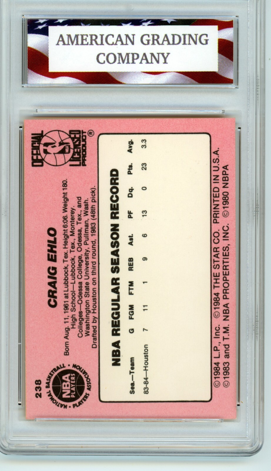 1984-85 Star - Craig Ehlo #238 (RC) for sale online | eBay