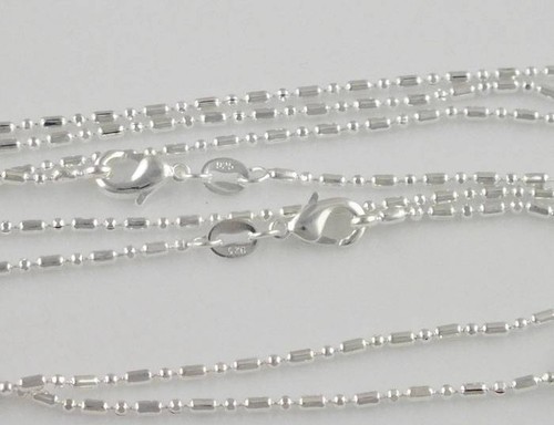 Wholesale 10pcs 925 Sterling Silver Plated 1.5mm Bamboo Chain Necklace ...