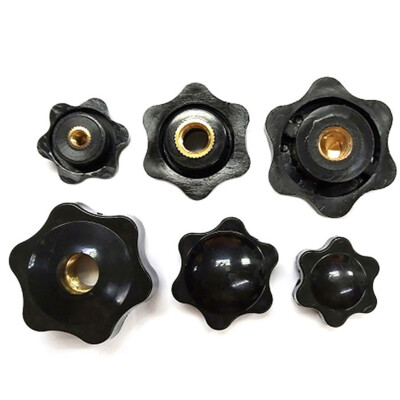 M4-M12 Black Plastic Thumb Nuts Six Corners Star Fit Thumbscrew Knob ...