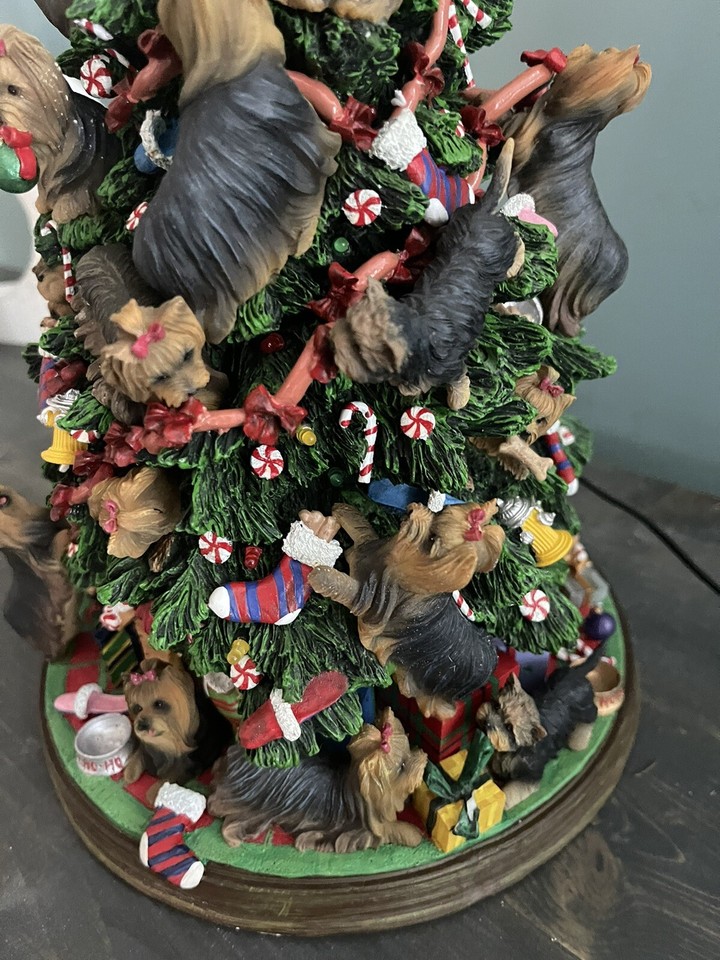 Danbury Mint Yorkie Yorkshire Terrier Dog Christmas Tree Lighted ...