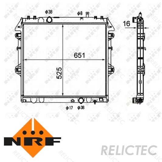 Coolant Radiator for Toyota:HILUX VII 7 164000L160 164000L210 ...