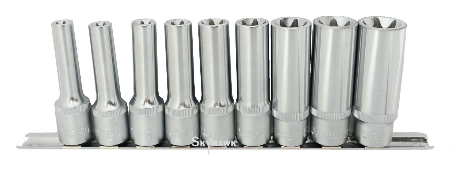 9pc 1/2" DR Female E Star Deep Socket Torx Auto Tool E10-E24 With ...
