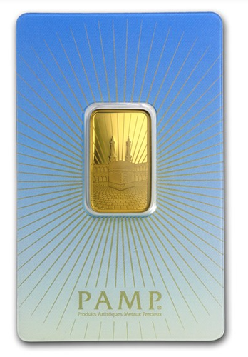 NEW SEALED PAMP Suisse Faith Mecca 5 Gram Gold Bar Assay 5 g Gold Bar ...