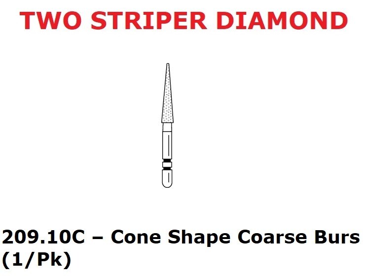 Premier Dental TWO STRIPER Diamond 209.10C – Cone Shape Coarse grit ...
