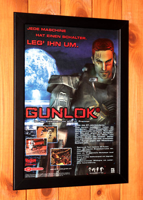 2000 Gunlok Video game Vintage Mini Small Promo Poster / Ad Page Framed ...