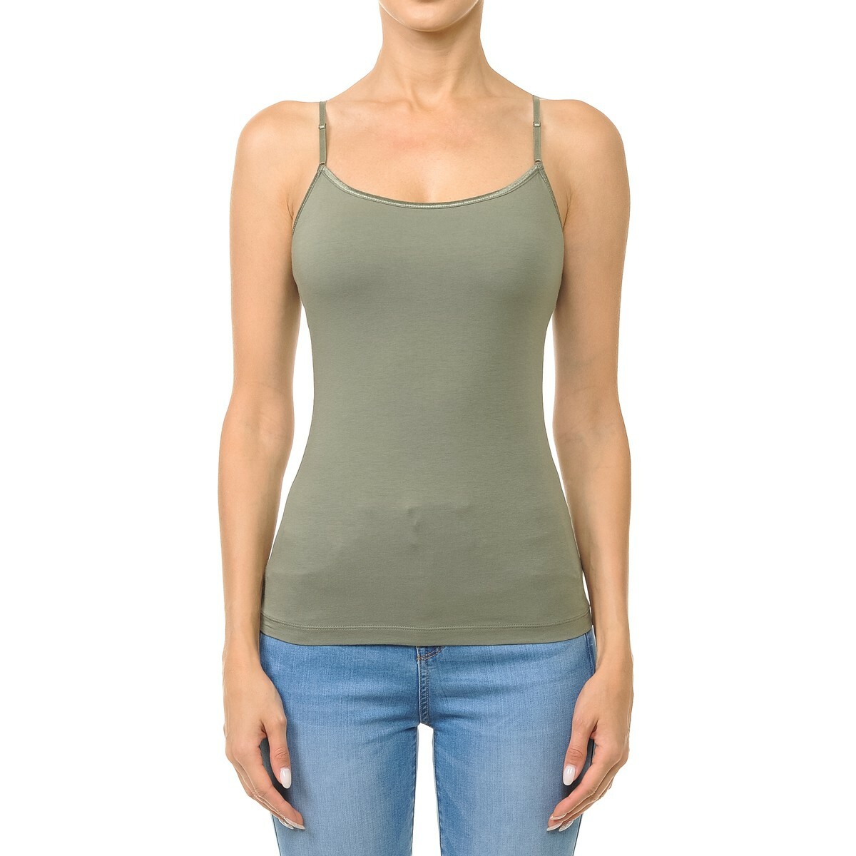 WOMEN CAMI CAMISOLE COTTON SPANDEX WITH BRA SHELF TANK TOP REG N PLUS S ...