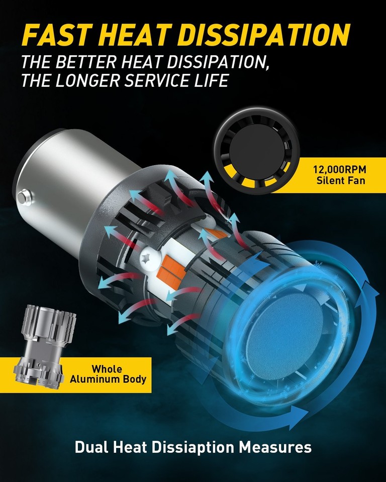 AUXITO 1157 LED Blinker Turn Signal Light Bulbs Amber Error Free CANBUS ...