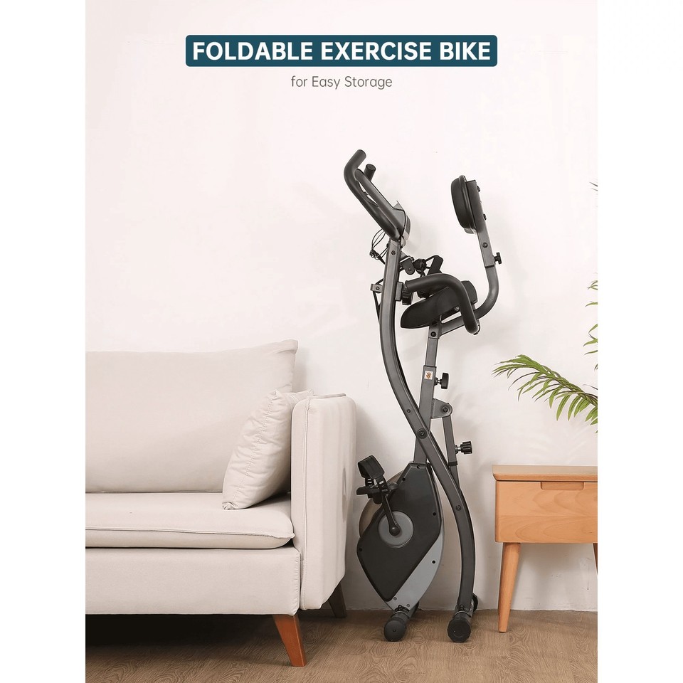 MaxKare 100562 3-in-1 Folding Magnetic Stationary Exercise Bike, Black ...