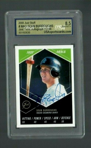 SEAN BURROUGHS 2000 SIGNED AUTO ROOKIE CARD #d 31/100 GRADED 8.5 Just ...