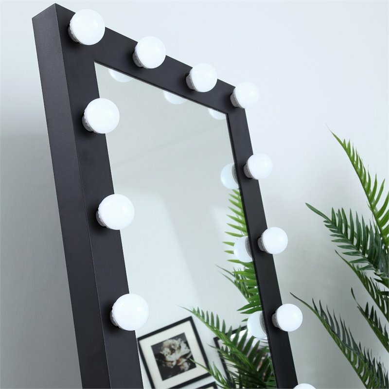 Elegant Decor Brenda 71" x 24" Plug in LED Vanity Standing Mirror in ...