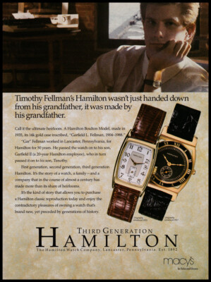 Hamilton watch print ad 1989 Timothy Fellman, grandson employee | eBay