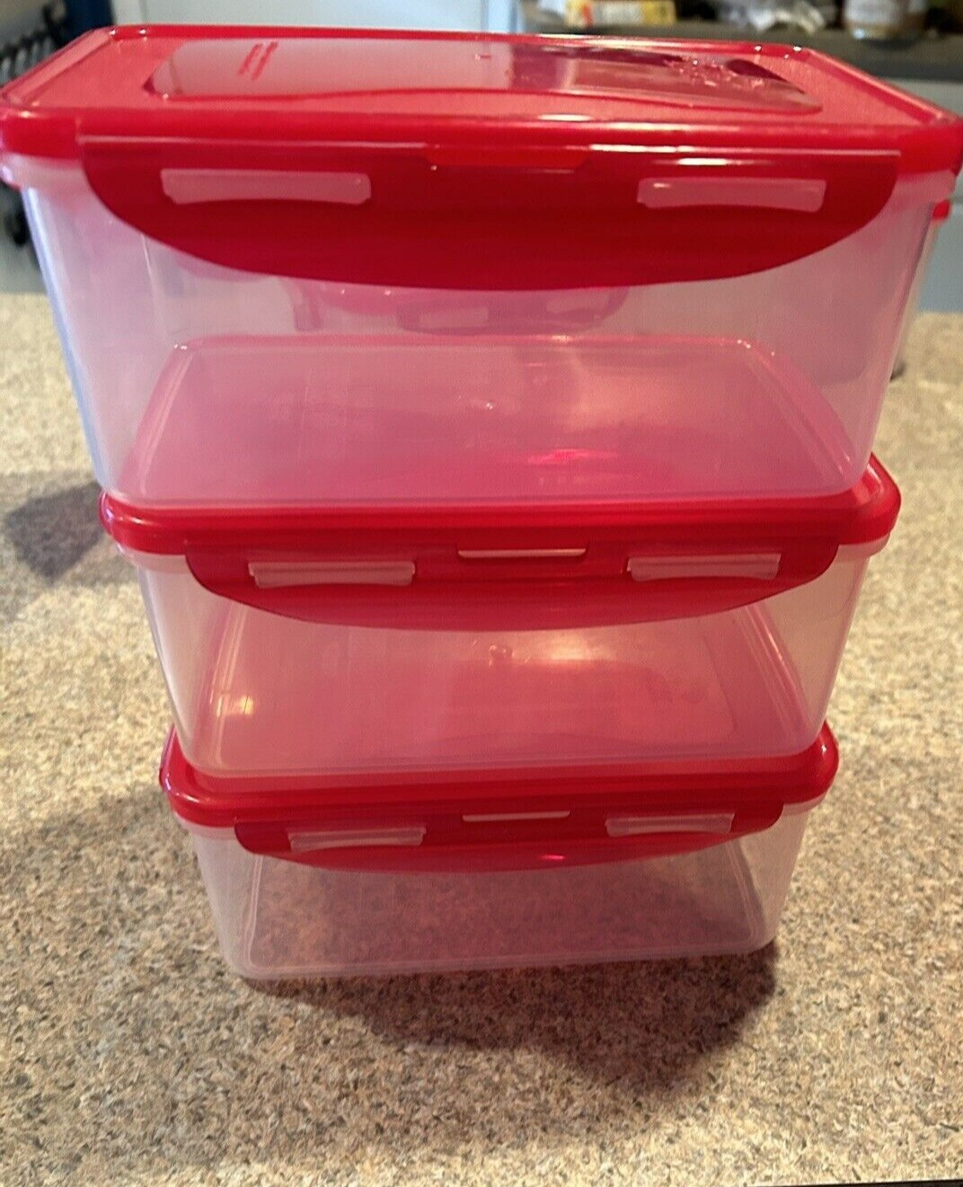 Lock N Lock Pantry Storage Containers Set of 33 containers with Red ...