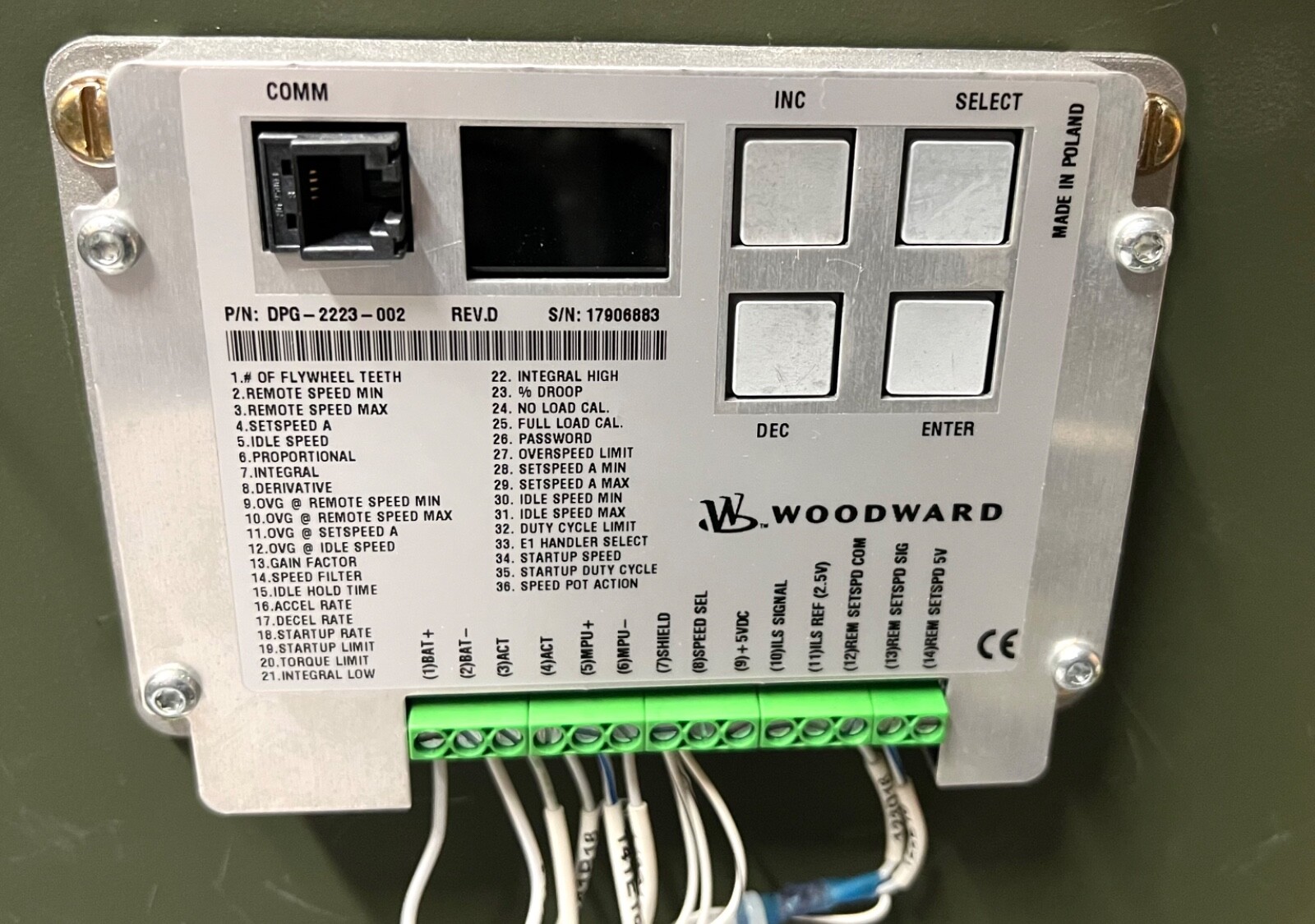 MILITARY MEP-804B 15KW GENERATOR DIGITAL CONTROL PANEL REMOTE START ...