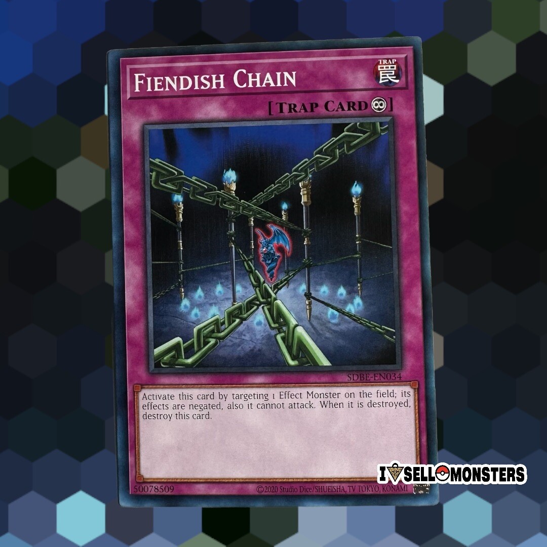 Yu-gi-oh! TCG 1x Fiendish Chain SDBE-EN034 x1 Common YUGIOH! UNLM DARK ...