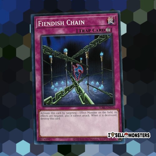 Yu-gi-oh! TCG 1x Fiendish Chain SDBE-EN034 x1 Common YUGIOH! UNLM DARK ...