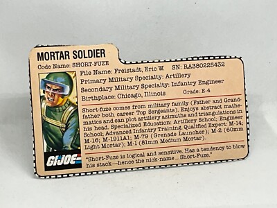 1982 HASBRO GIJOE ARAH “SHORT-FUZE” FILE CARD VINTAGE | eBay