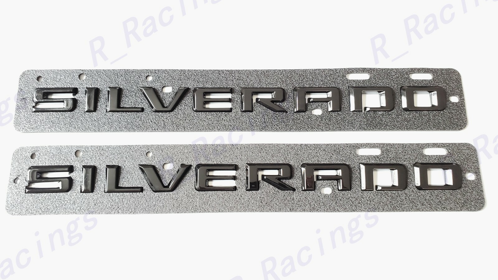2PCS Fender Gloss Black Silverado Emblem Letters Badge Fit 2019 ...