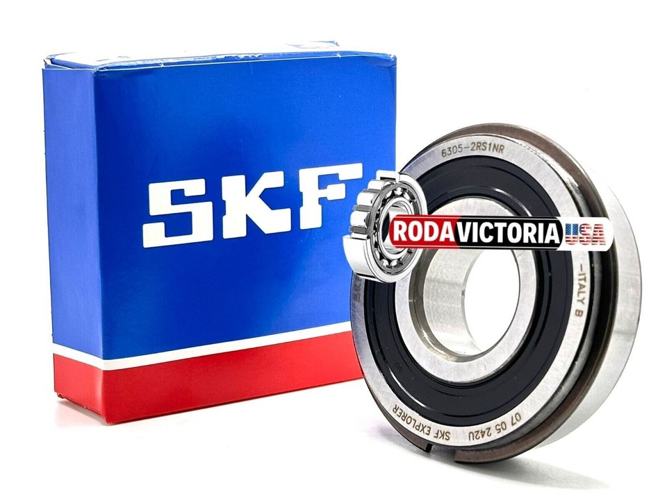 SKF 6305 2RS1 NR BALL BEARING, RUBBER SEALED + SNAP RING 25x62x17mm | eBay