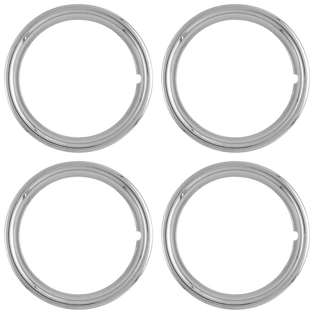 Set of 4 15" CHROME WHEEL TRIM RINGS Beauty Rims Ring Glamour Band for ...