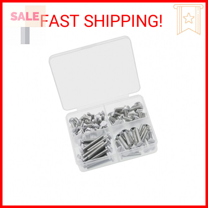 Wall Plate Screws, 100 pcs White Outlet Screws 6-32 Thread Light ...