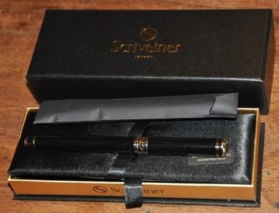 Scriveiner Classic Black Lacquer roller ball pen with refill NEW IN BOX ...