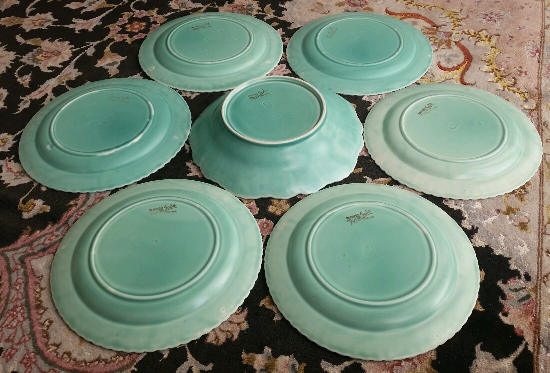 7 Pieces of Rare 1930s Spode "Royal Jade" Bone China Tableware (6 ...