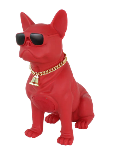 RED Bluetooth French Bulldog Dual Speaker LARGE mic & media inputs ...