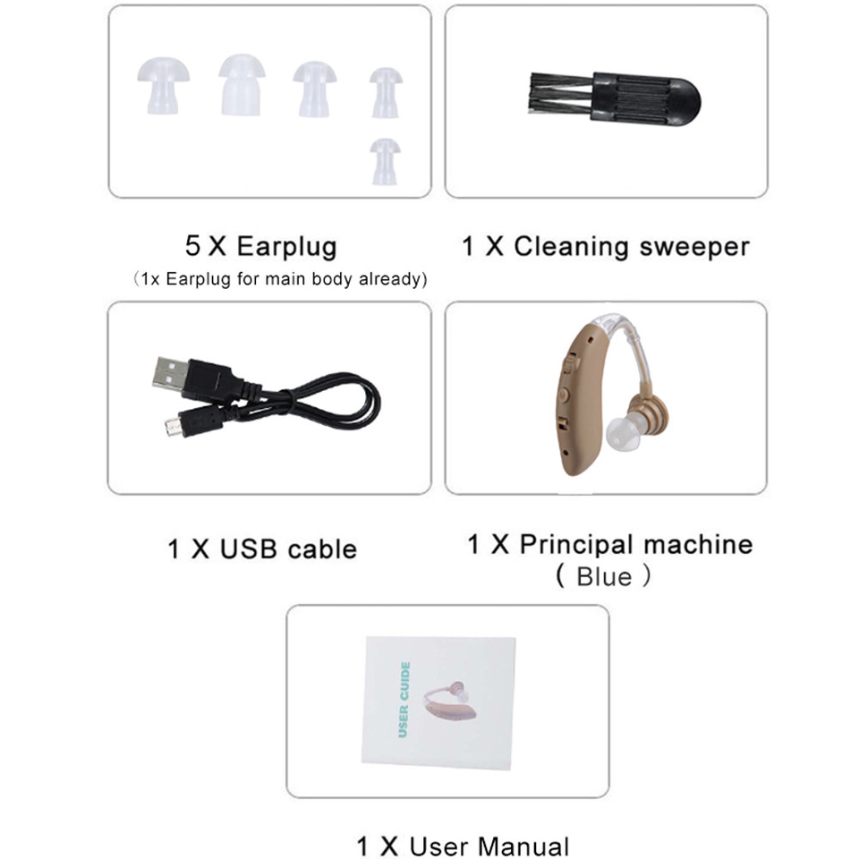 NEW Bluetooth Digital Hearing Aid Ear Behind Kit BTE Sound Voice ...