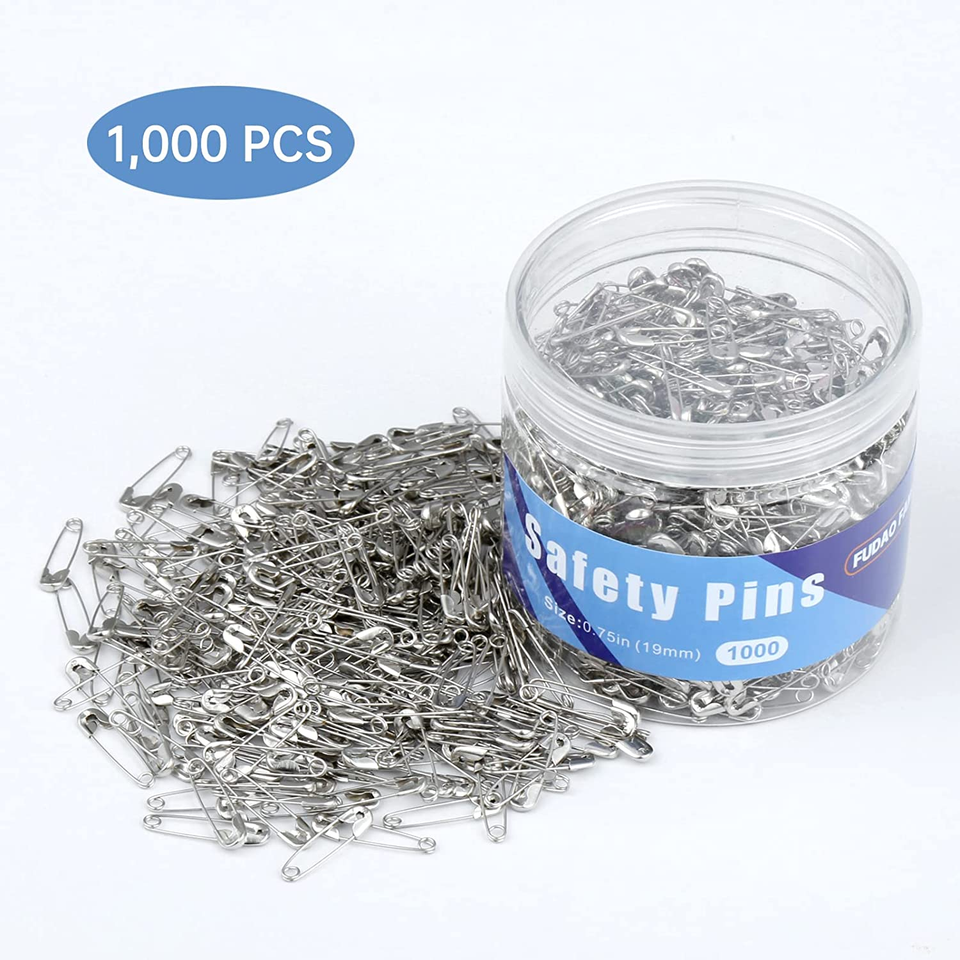 1000 Pack Mini Safety Pins 0.75 Inch 19mm Small Safety Pins For Clothes ...