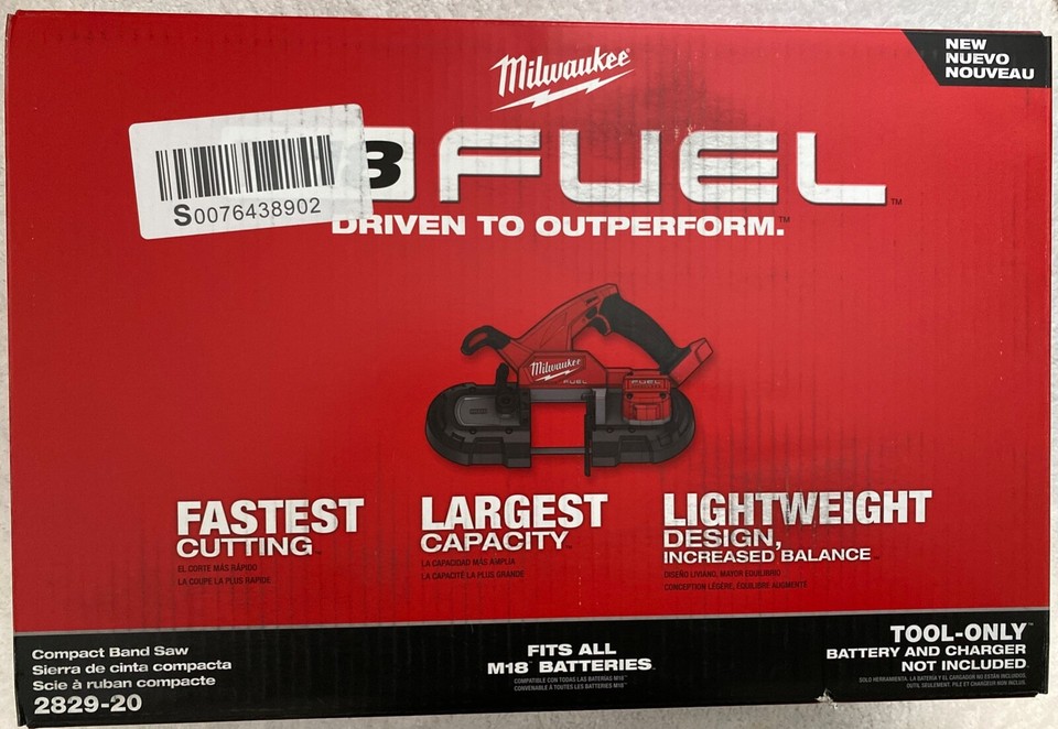 New Milwaukee Fuel 2829-20 18V M18 Compact Variable Speed Band Saw NIB ...