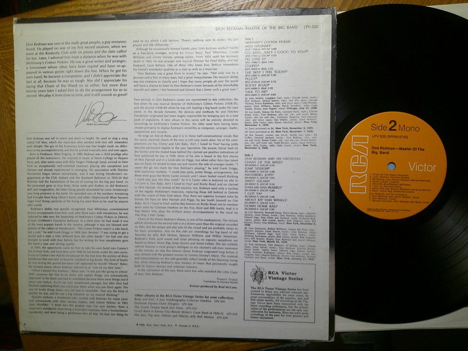 RCA VICTOR LP RECORD /DON REDMAN/MASTER OF THE BIG BAND/ EX+ JAZZ | eBay