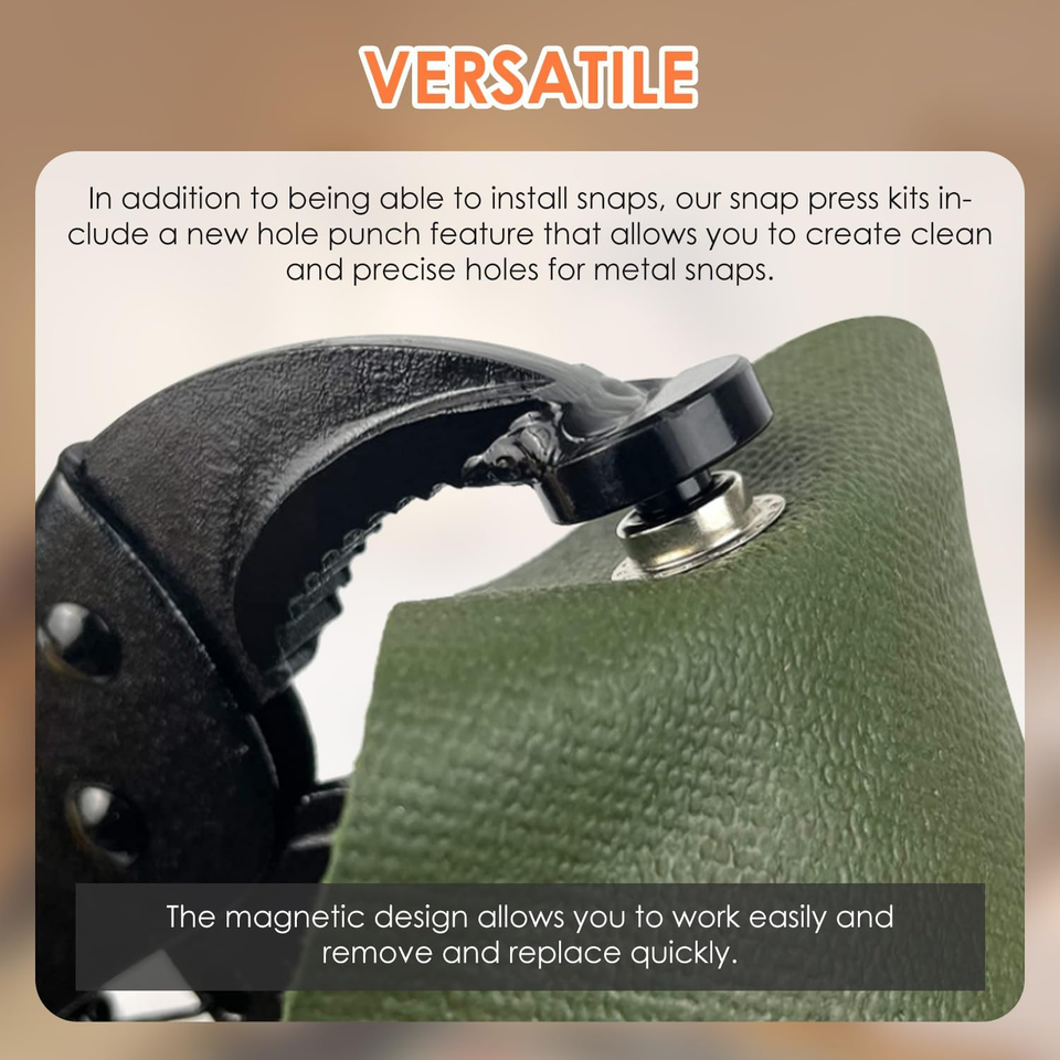 Snap Fastener Tool, Heavy Duty Snap Button Tool Kit, Adjustable Snap ...
